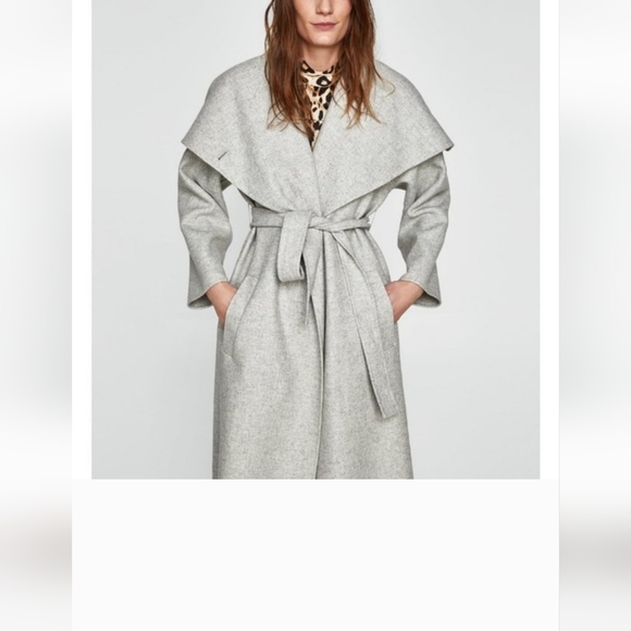 Zara | Jackets & Coats | Zara Hand Made Wraparound Hooded Coat With ...